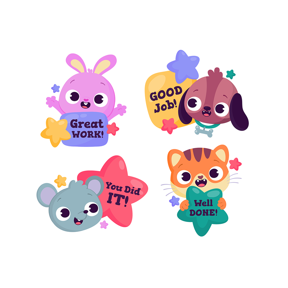 Baby Animals Encouragement Sticker Pack – Kaleidospia